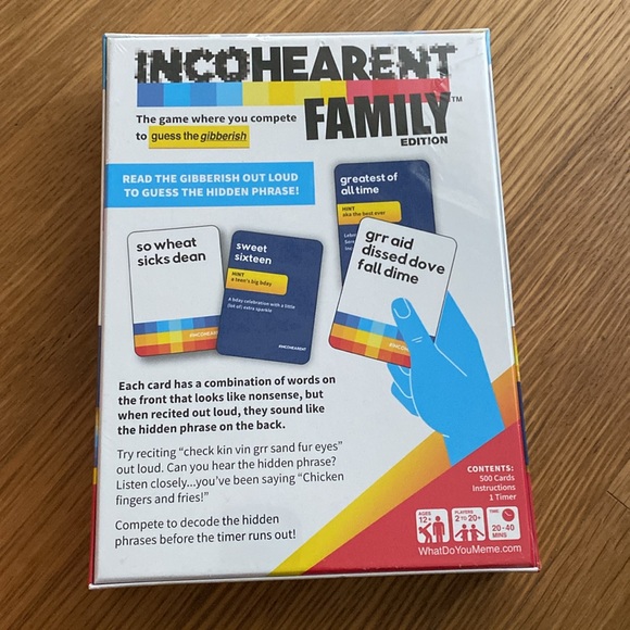 What Do You Meme | Games | New Incohearent Family Edition Game By What ...